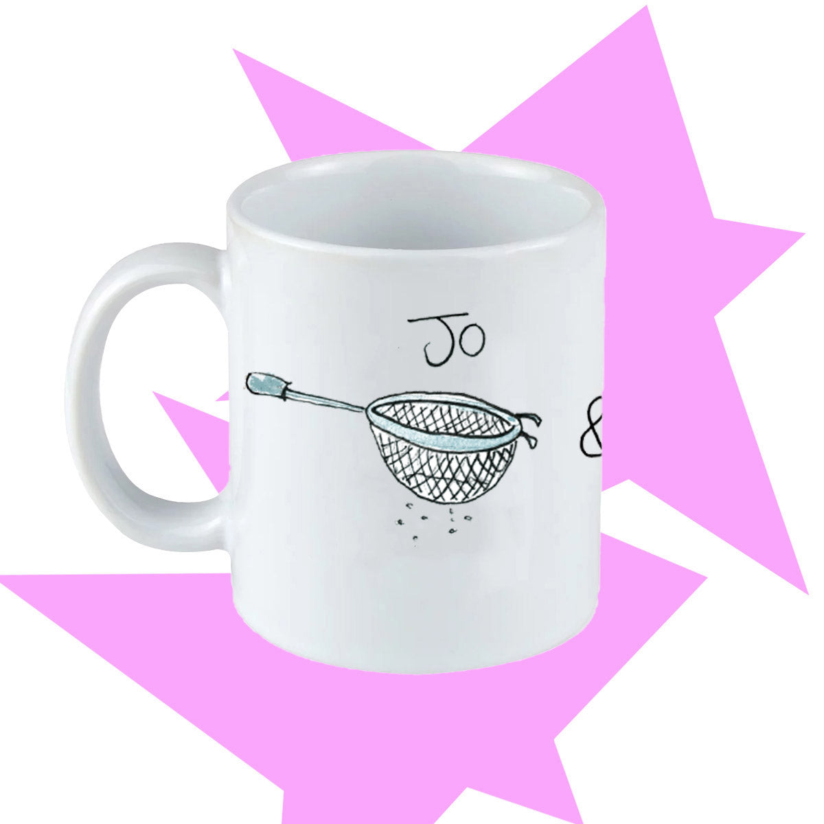 Cheesus, Mary & Jo-Sieve Mug – WeirdWatercolours