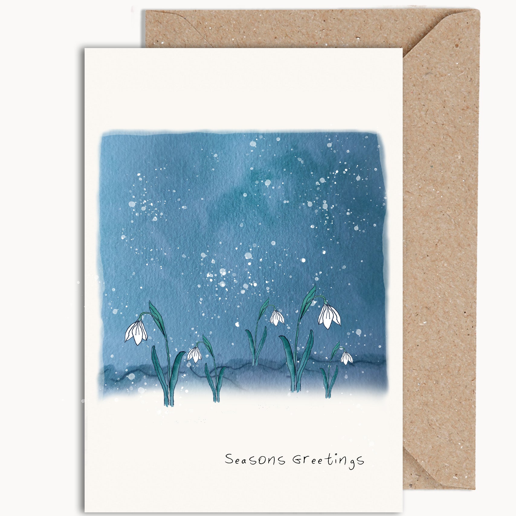 Snowdrops Christmas Card – WeirdWatercolours