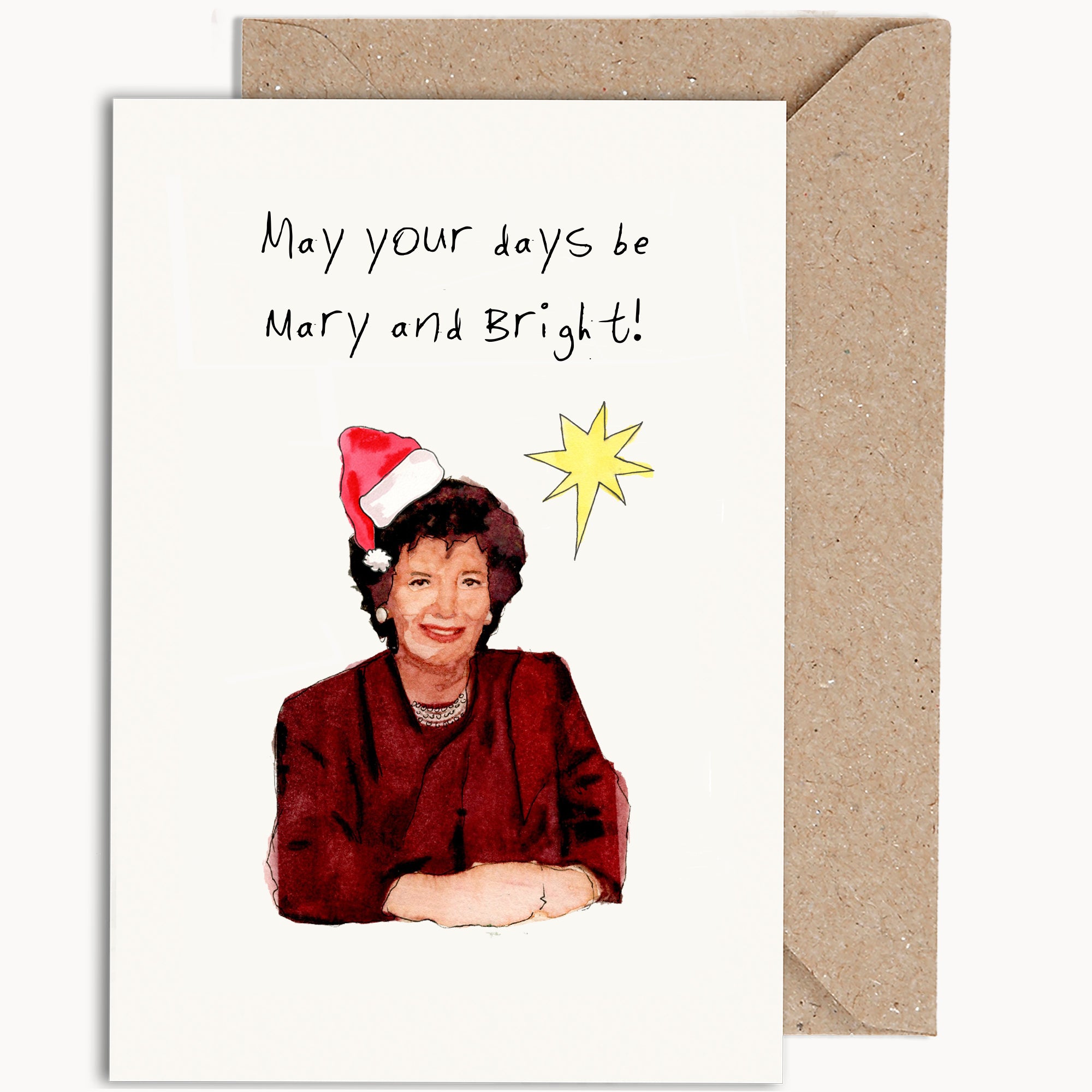 May Your Days Be Mary & Bright Card – WeirdWatercolours
